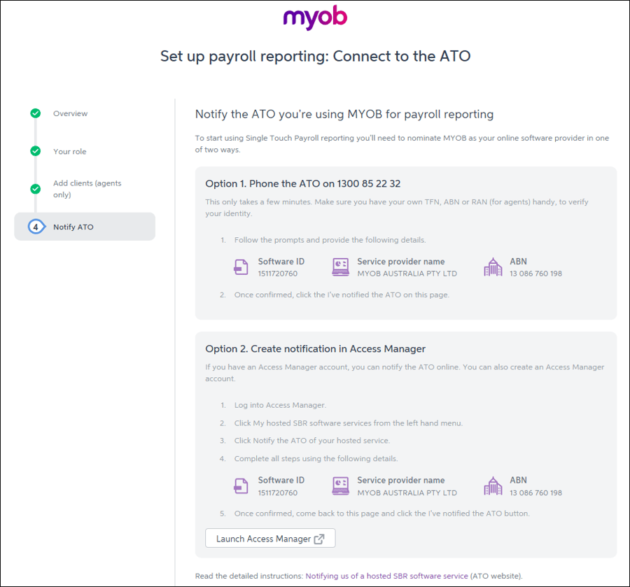 Setup MYOB Single Touch Payroll